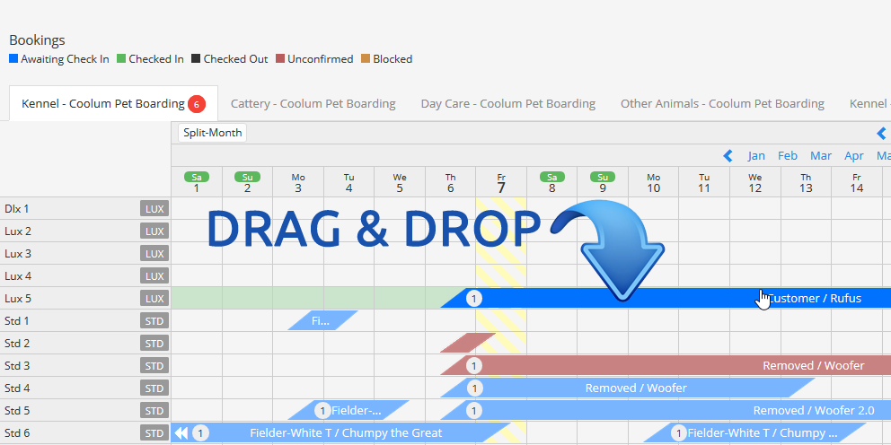 Pet Manager June 2019 Update 1 - Drag & Drop Bookings on Scheduler - GDPR Changes & Cat Spinner ...